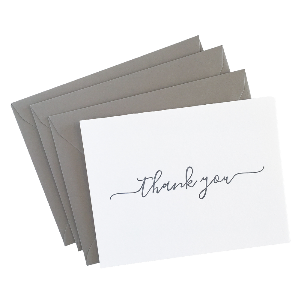 Modern cursive Thank You Notes – Lou's Letterpress