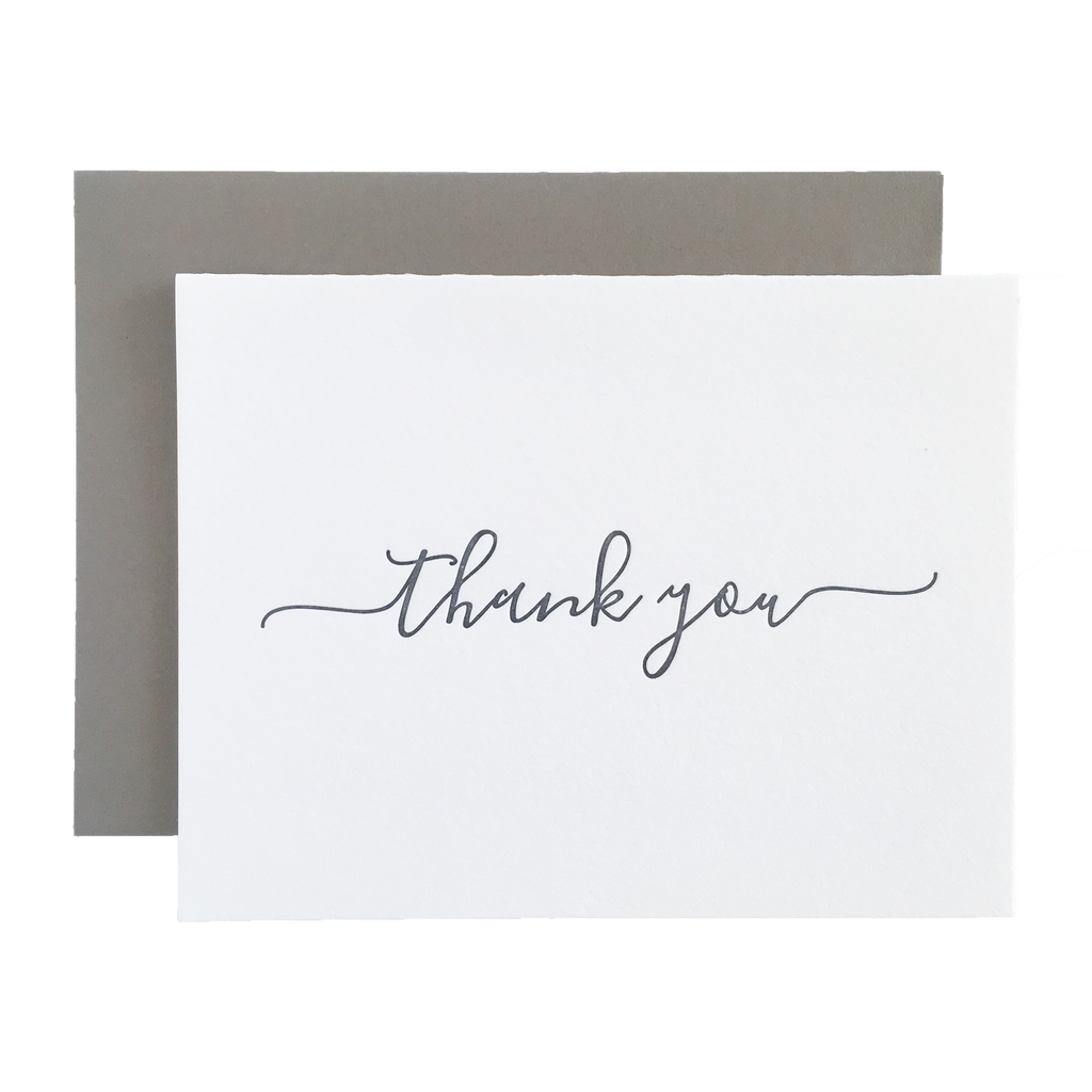Modern cursive Thank You Notes – Lou's Letterpress